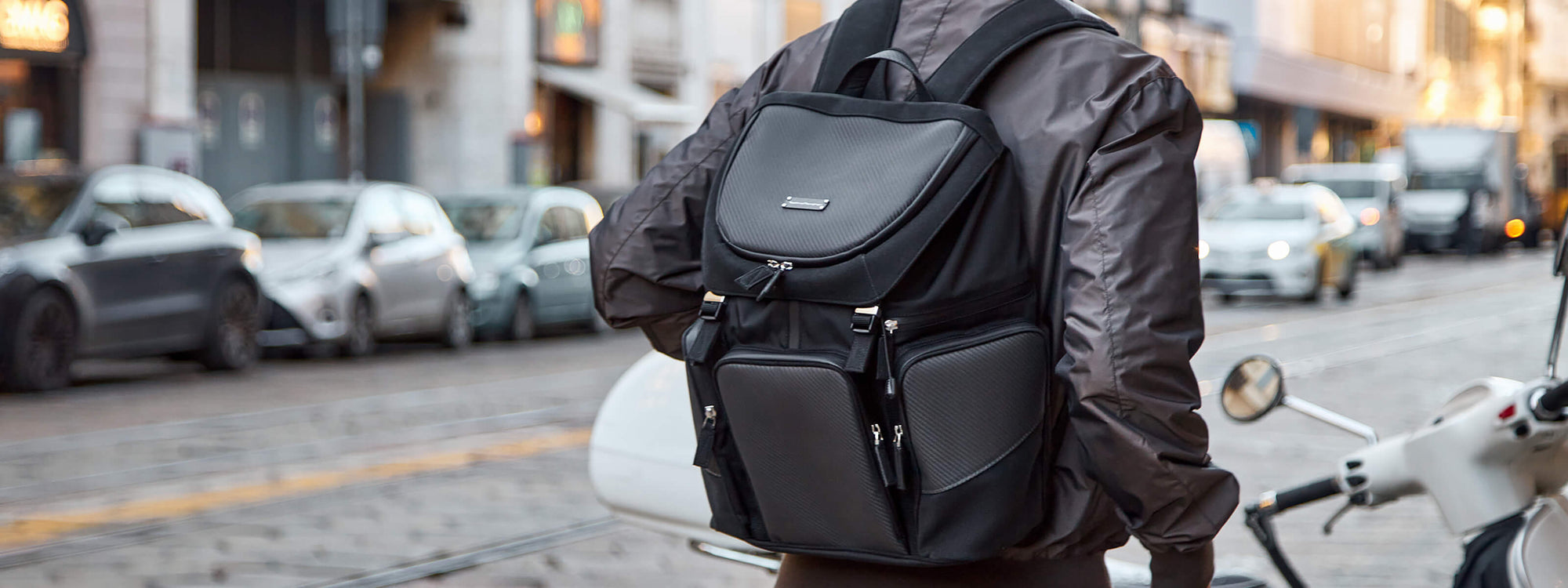 Drake Soft Carbon Fiber Backpack, Black