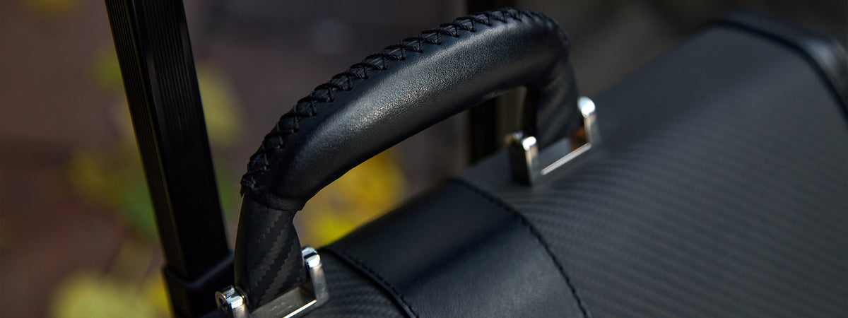 Manhattan Soft Carbon Fiber Brief Case, Black